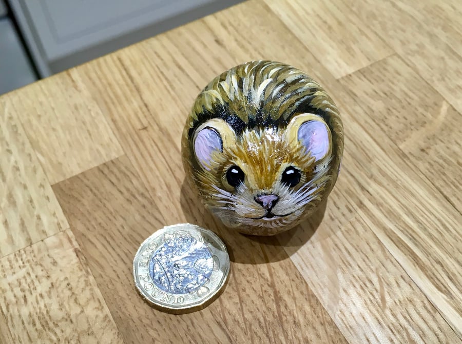 Mouse hand painted pebble garden rock art wildl... - Folksy
