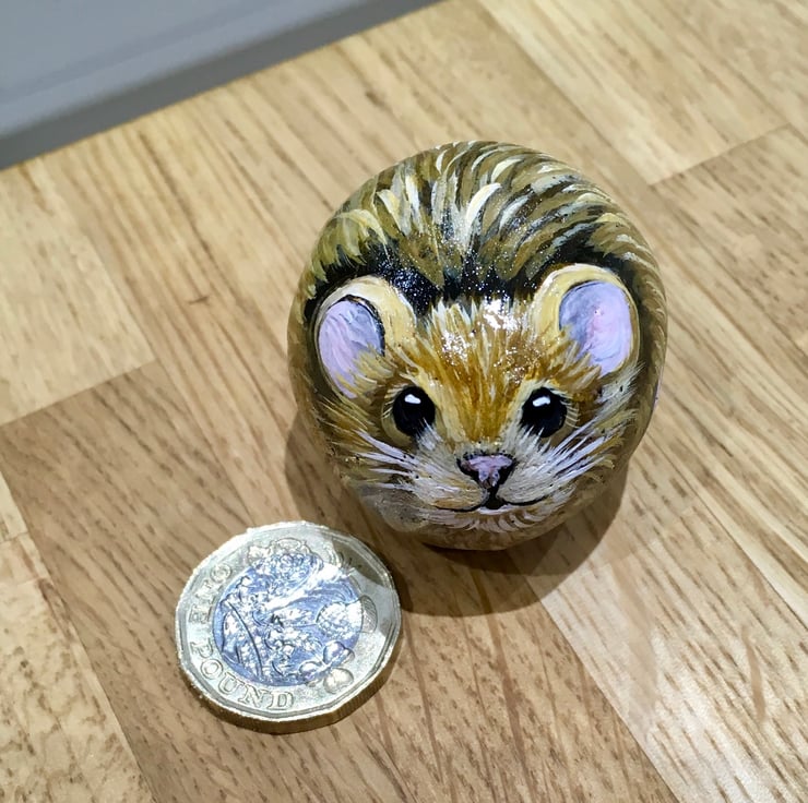 Mouse hand painted pebble garden rock art wildl... - Folksy