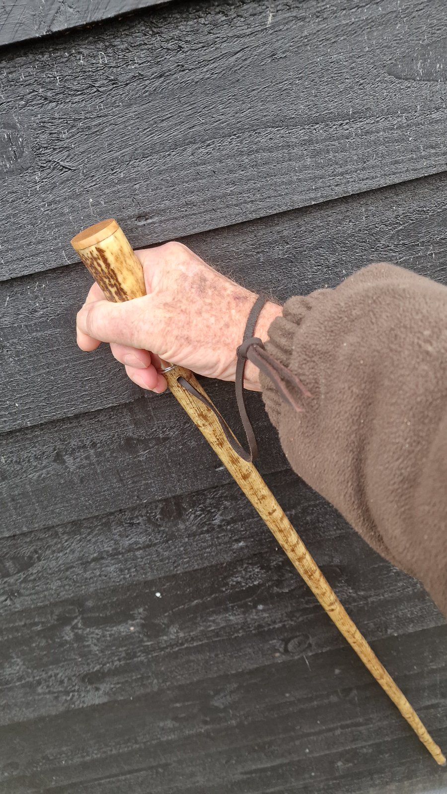 Antler handle Walking stick, Hiking staff - Folksy