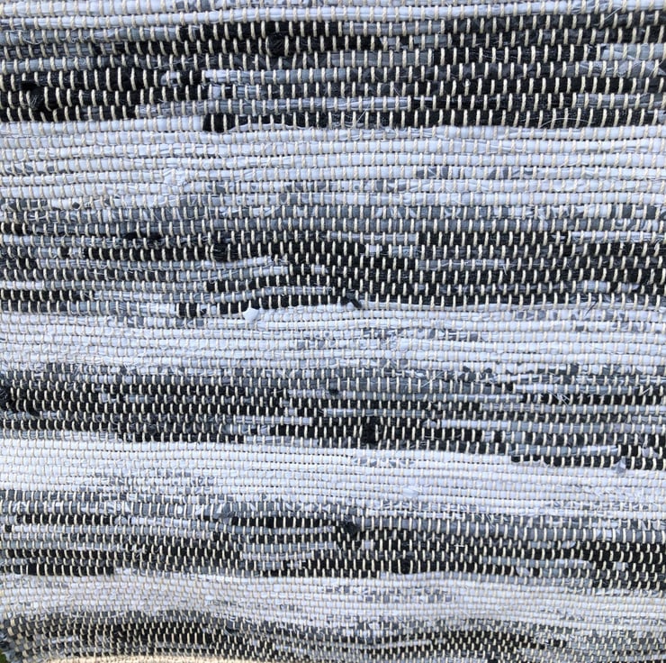 Black Grey and White Rag Rug - Folksy