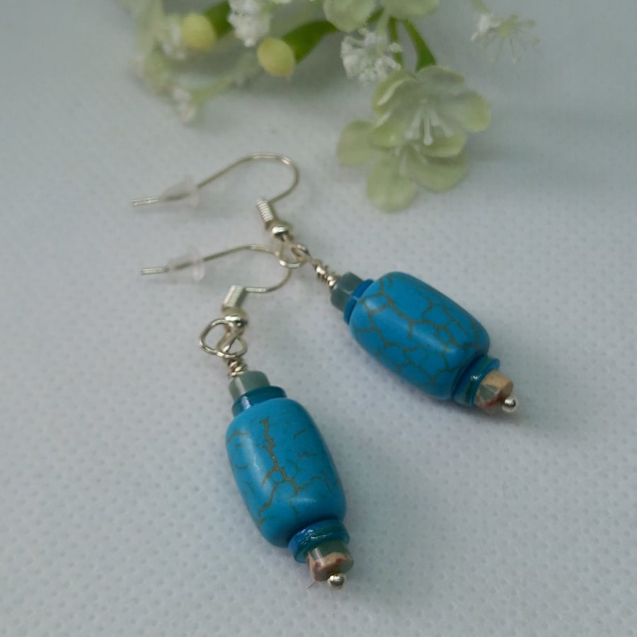 Chunky Howlite Earrings - Folksy