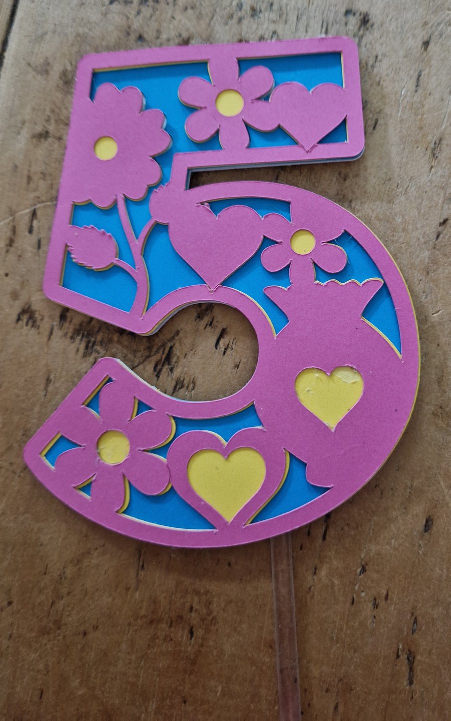 Layered floral cake toppers - Folksy