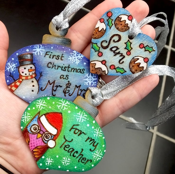 Personalised First Christmas as Mr and Mrs Wood... - Folksy
