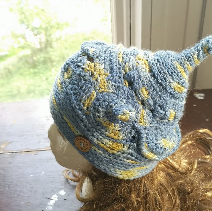 Blue Crochet Hat, quirky and unusual - Bargain ... - Folksy