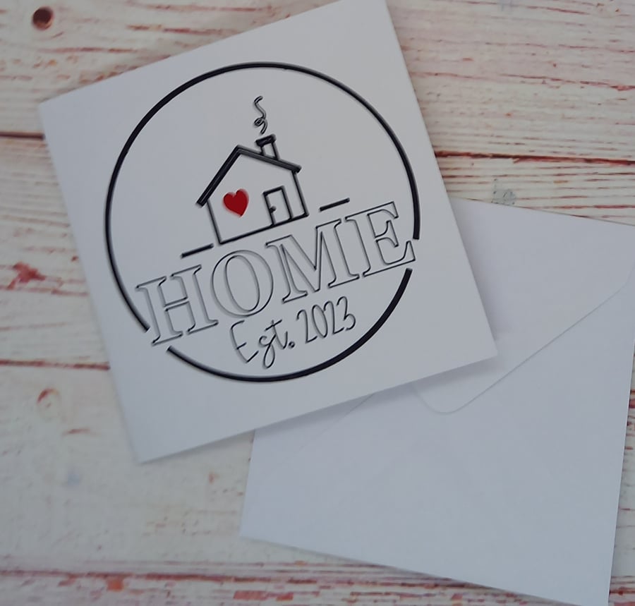New Home Card Established 2023 - Folksy