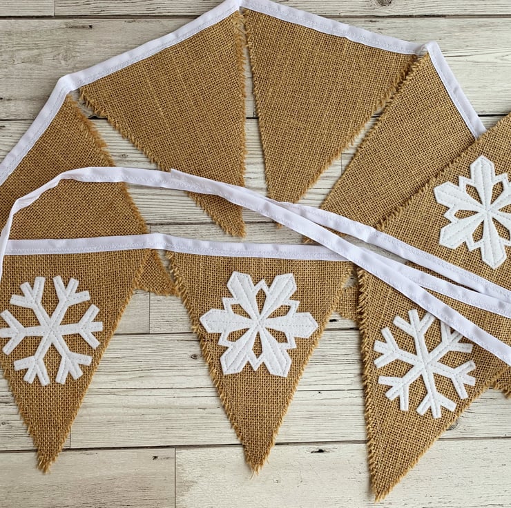 SALE - Snowflakes Christmas Bunting - Folksy