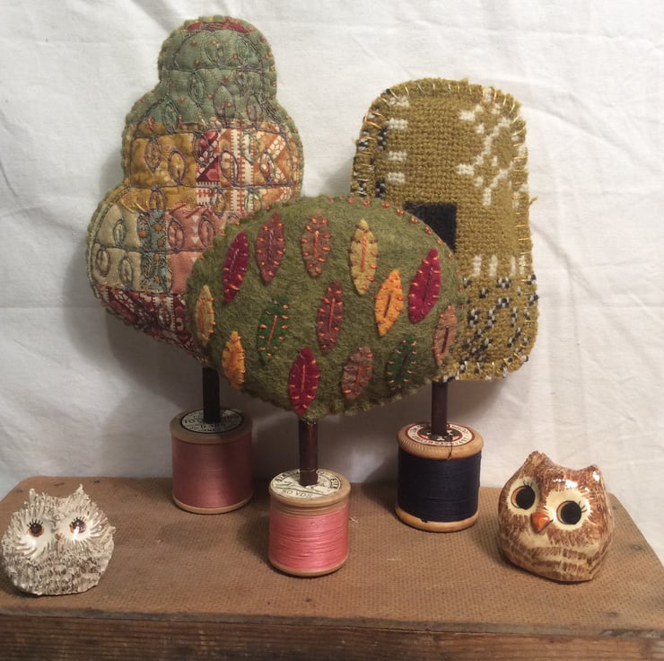 Cotton reel tree - medium mustard Welsh wool - Folksy