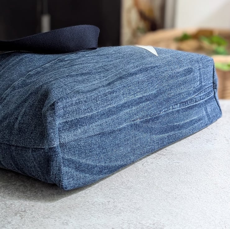 Large Denim Tote Bag. Recycled Denim Jeans Slou... - Folksy