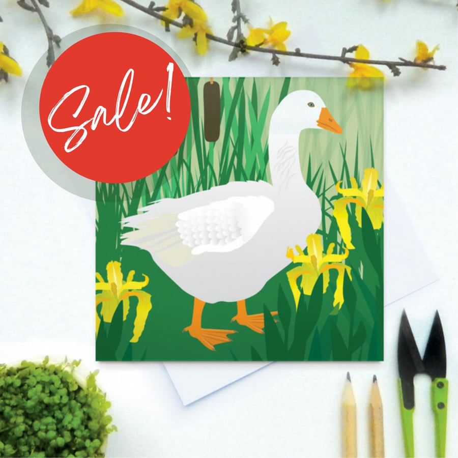 SALE Goose Card - farm, animal, birthday, Easter - Folksy