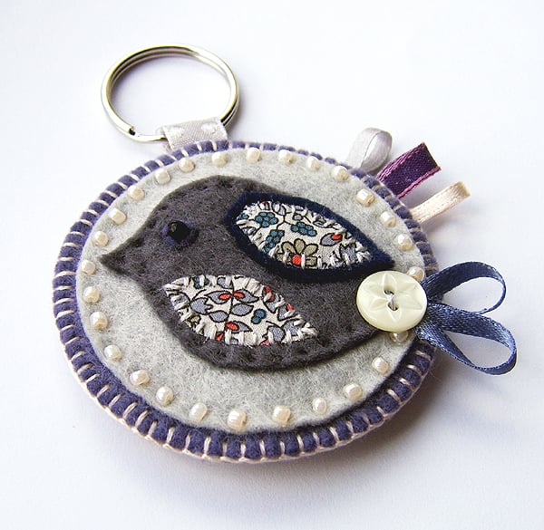 Bird Keyring ... Bag Charm - Folksy