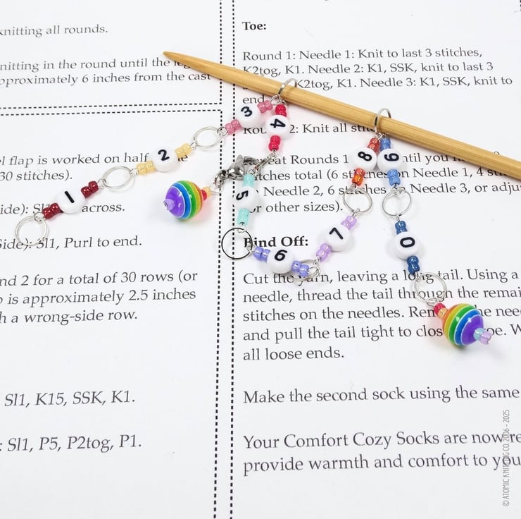 Row Counter Chain - Rainbow Jewel 1-0 numbers - Folksy