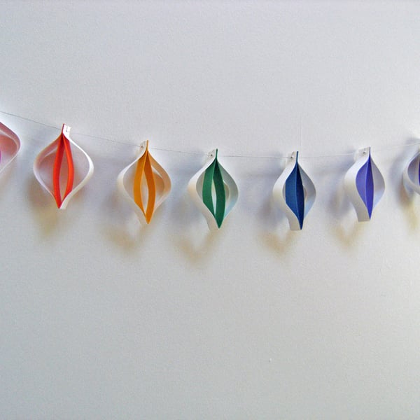 Christmas Decorations - String of Paper Baubles... - Folksy