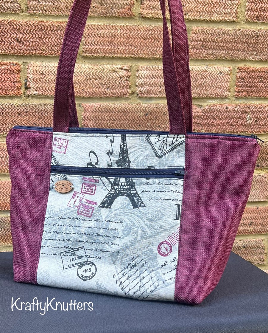 Handmade Vintage Fabric Handbag with Accent Sid... - Folksy