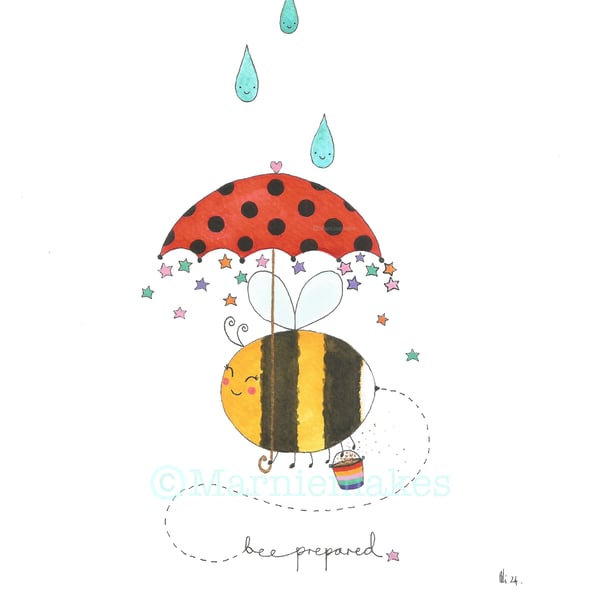 Bee Prepared - A4 Unframed Original Illustration - Folksy
