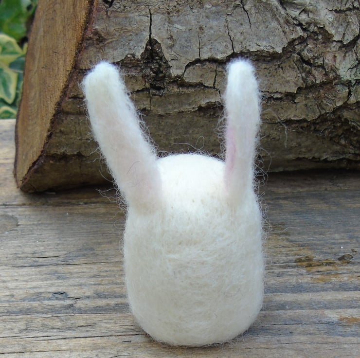 Cute white rabbit - Easter decor - wool rabbit ... - Folksy