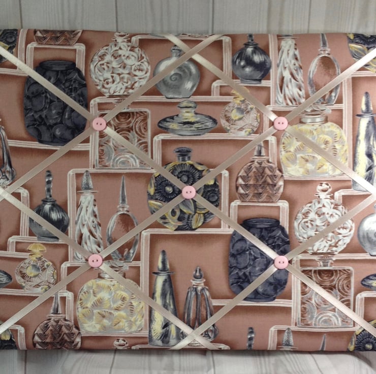 Parfum Padded Fabric Notice Board B6 - Folksy