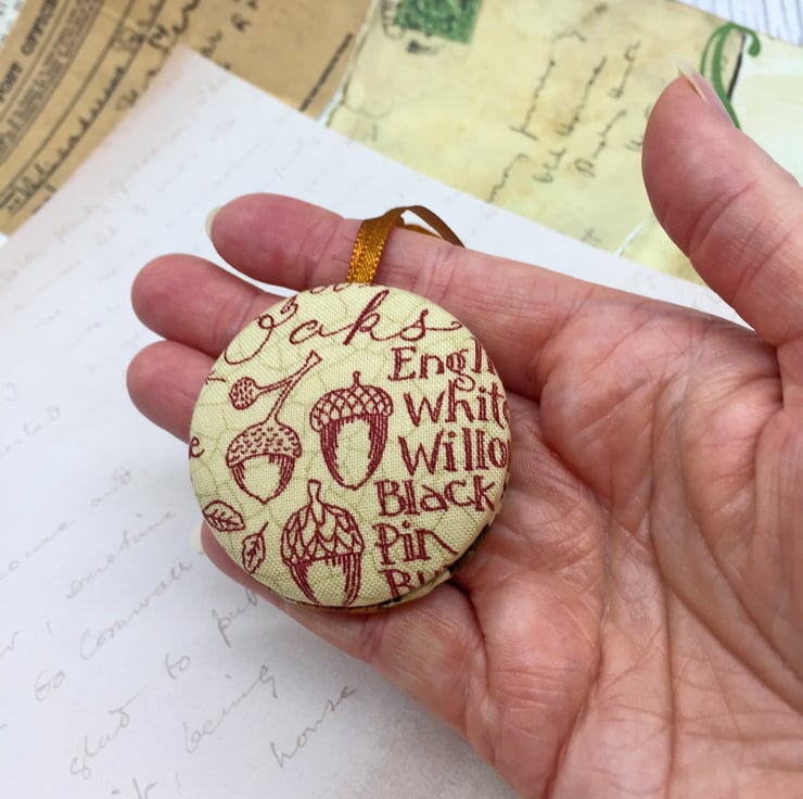 Pumpkins and acorns large fabric buttons double... - Folksy