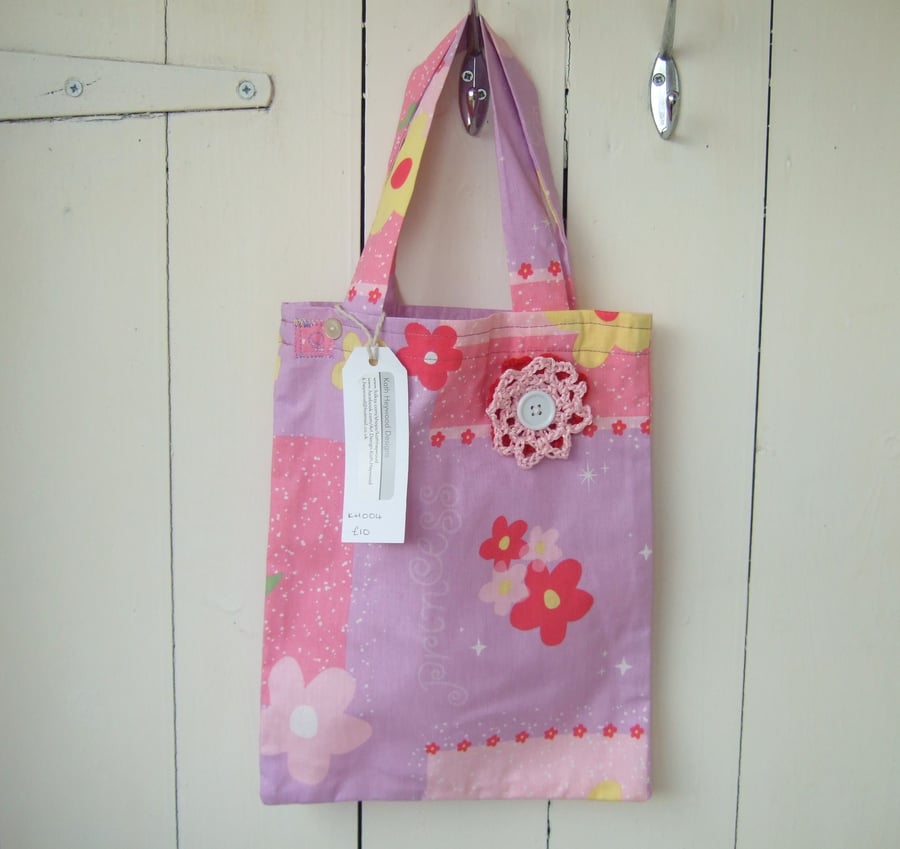 Pink Princess Girls Tote Bag with Colouring Book - Folksy