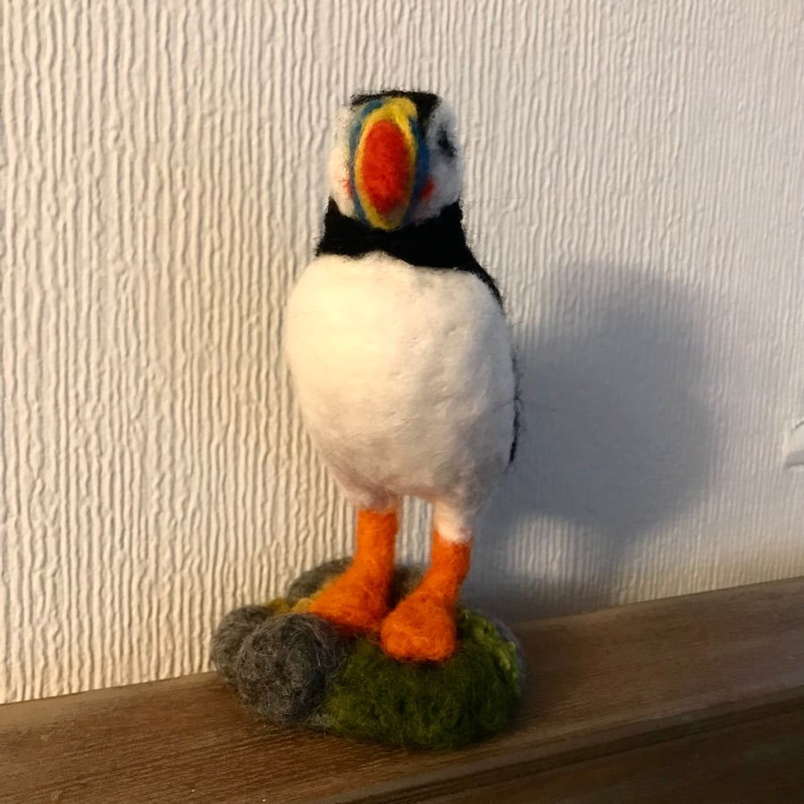 Puffin needle felted bird soft sculpture - Folksy