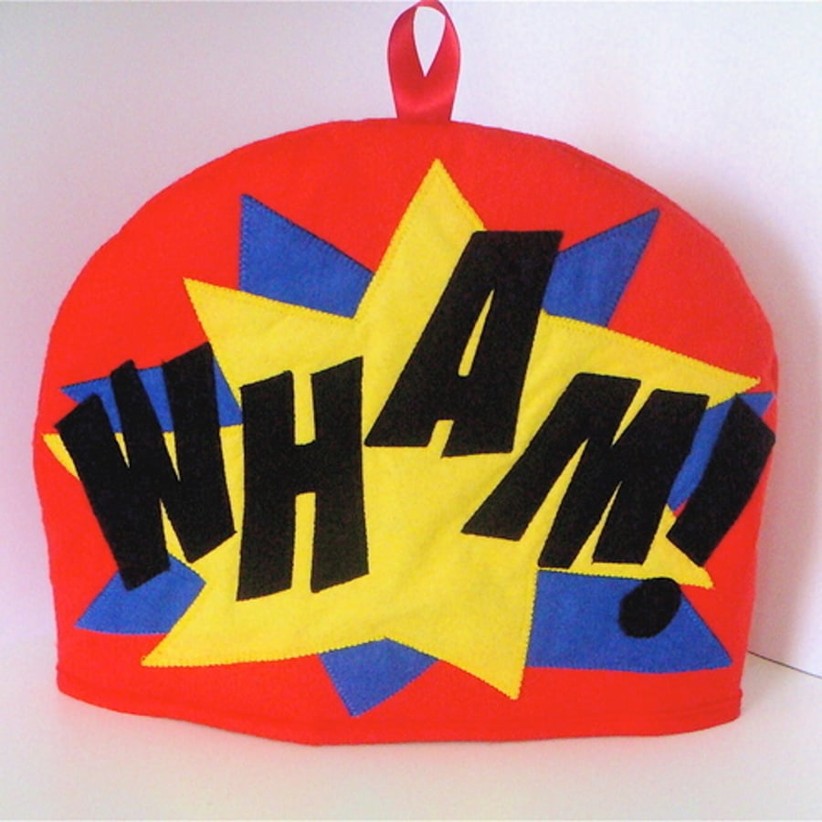 WHAM Red,Yellow and Blue Felt Tea Cosy - Folksy