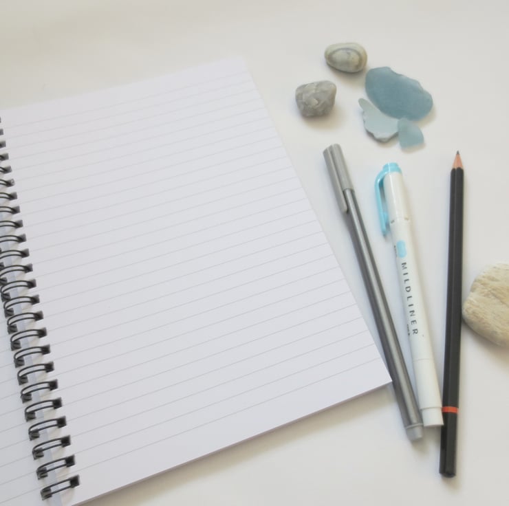 Ocean and sky themed cover lined spiral noteboo... - Folksy