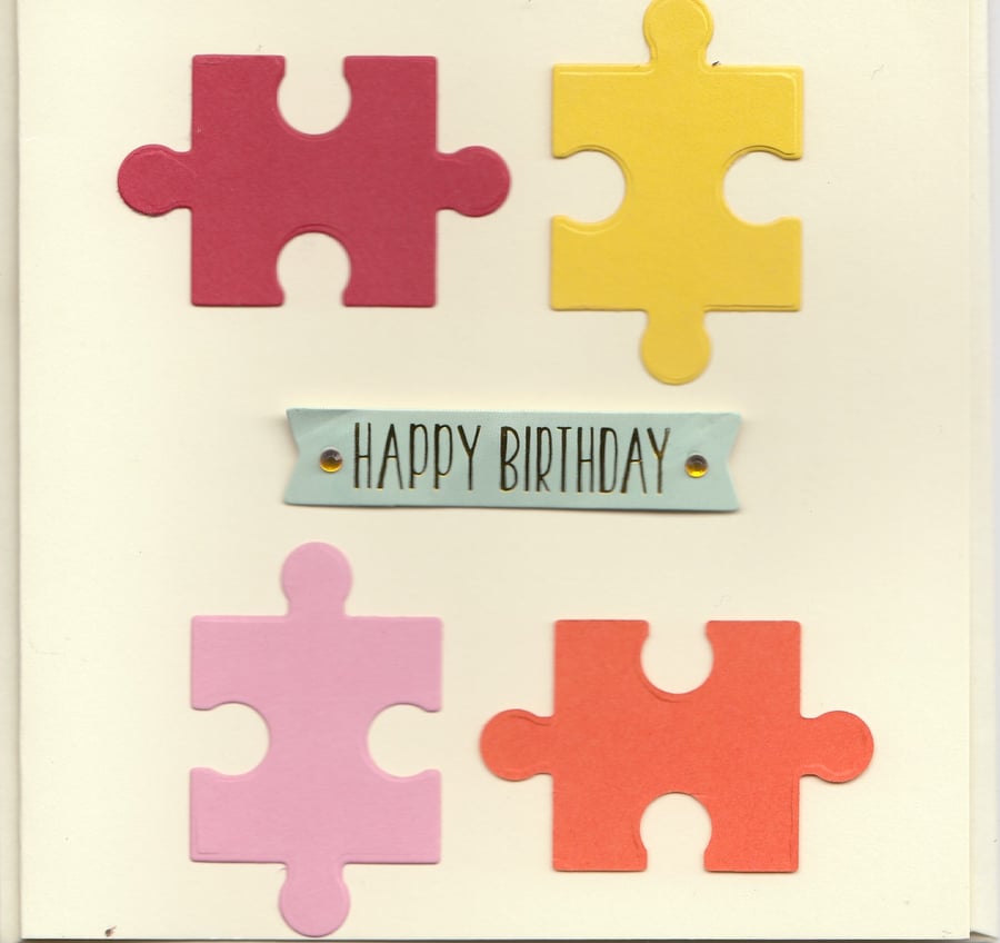 Happy Birthday - Puzzle Pieces - Folksy