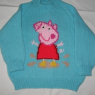 Hand Knitted Peppa Pig Jumper - Folksy