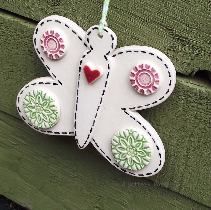 Pottery Butterfly Ceramic decoration. Illustrat... - Folksy