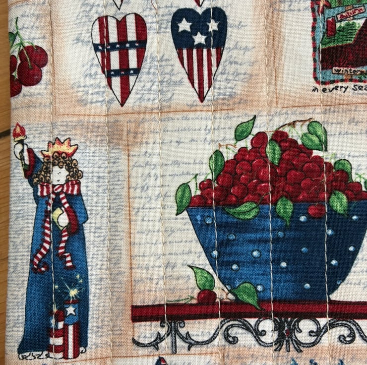 American Theme Print Quilted Fabric Book Sleeve... - Folksy