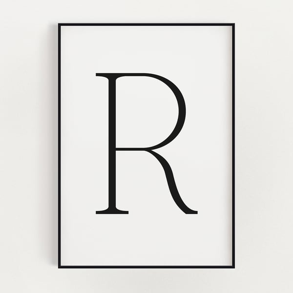 LETTER R PRINT, Minimalist Wall Art, Letter R P... - Folksy