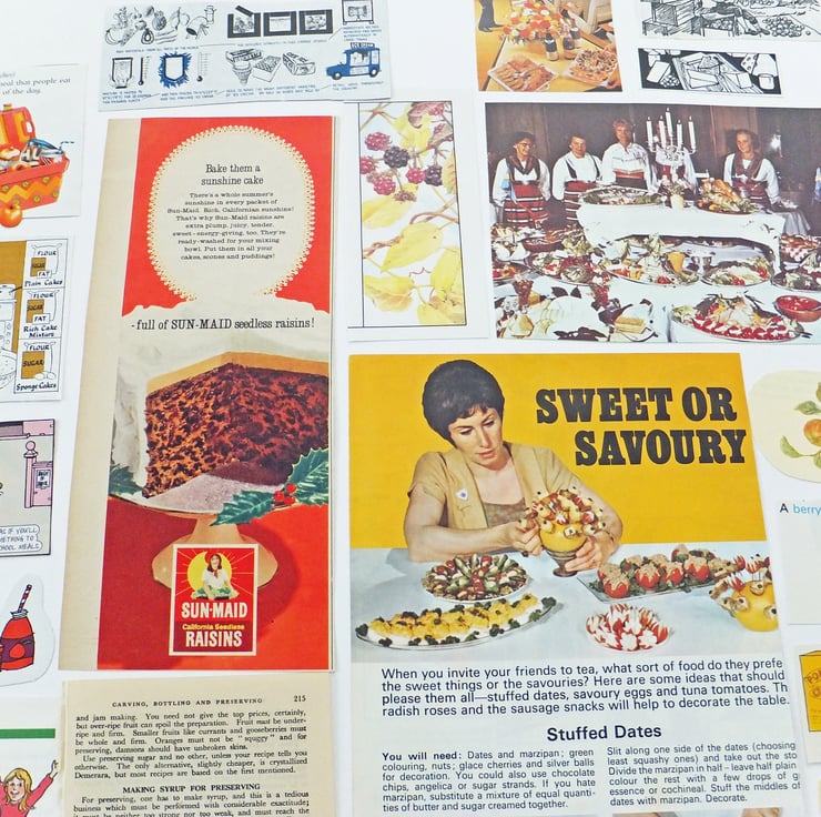 Vintage paper pack - Food, Eating, Baking - the... - Folksy