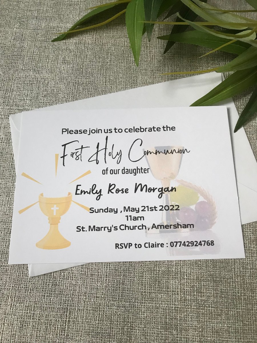 Personalised Printed First Holy Communion Invit... - Folksy