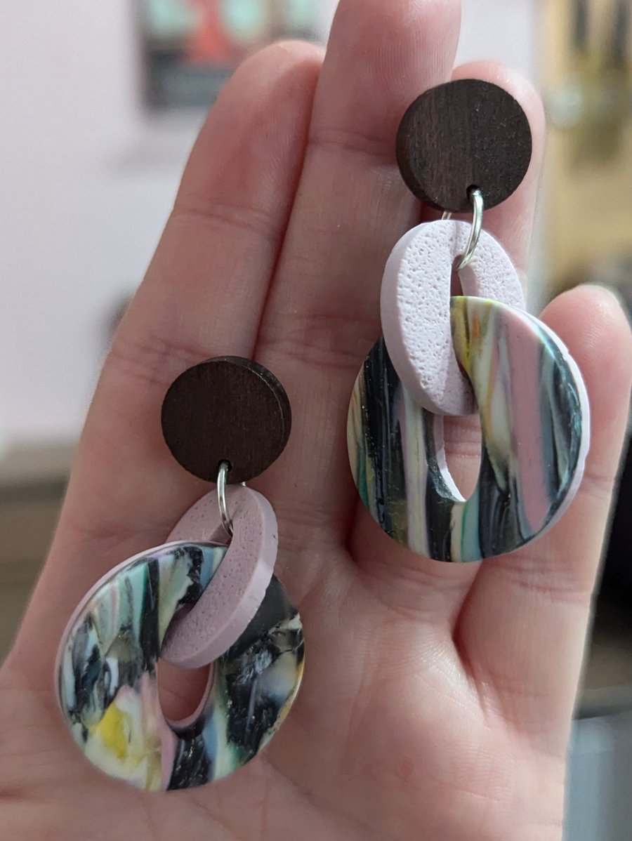Lola double sided chain earring - Folksy