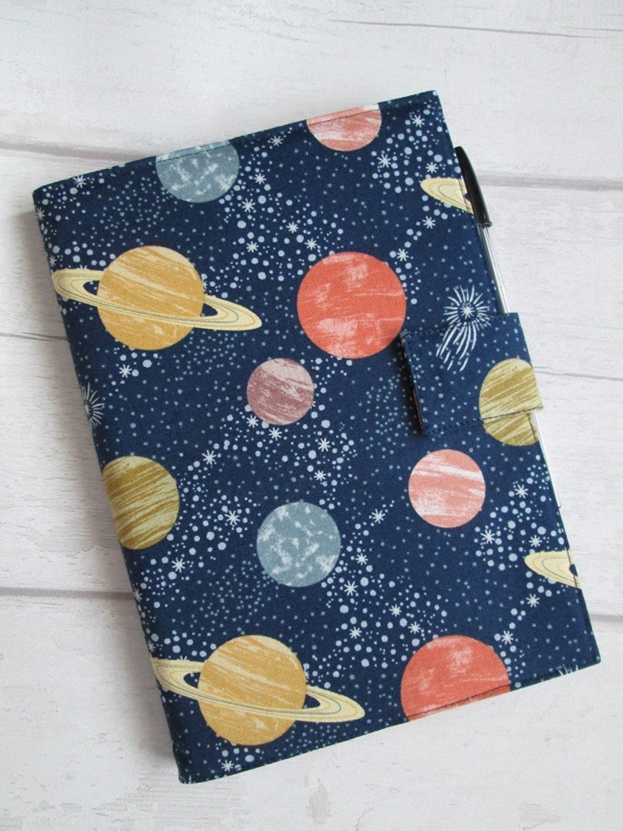 A5 Planets Reusable Notebook Cover - Folksy