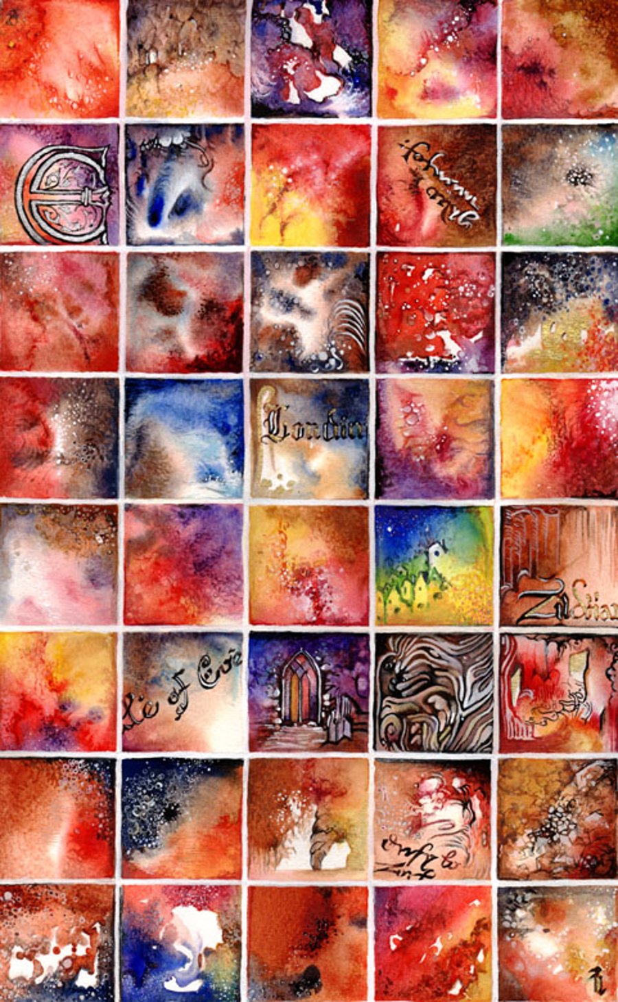 Old English Tapestry - ORIGINAL PAINTING - Folksy