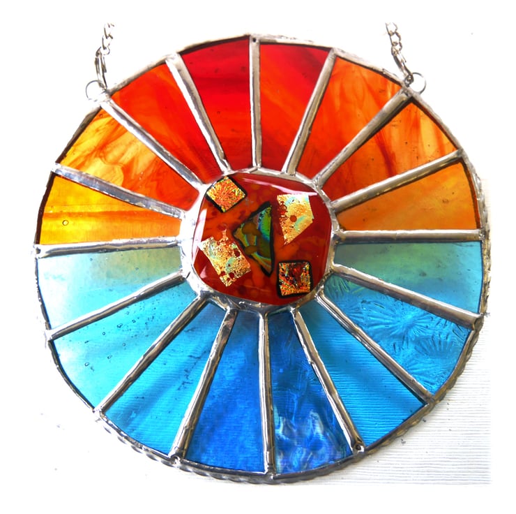 Sunset Sea Colourwheel Suncatcher Stained Glass... - Folksy