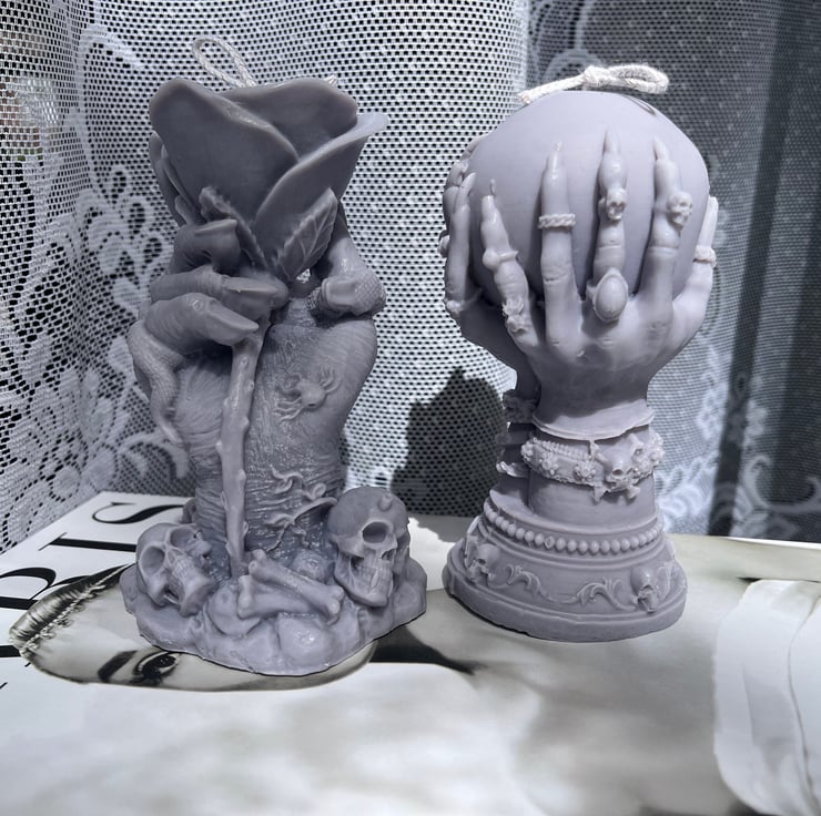 Rose Hand and Ghost Claw Magic Hand Candles,Han... - Folksy