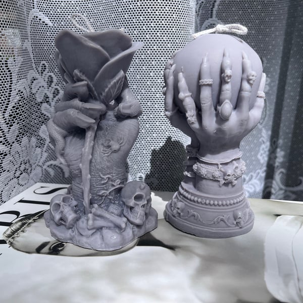 Rose Hand and Ghost Claw Magic Hand Candles,Han... - Folksy