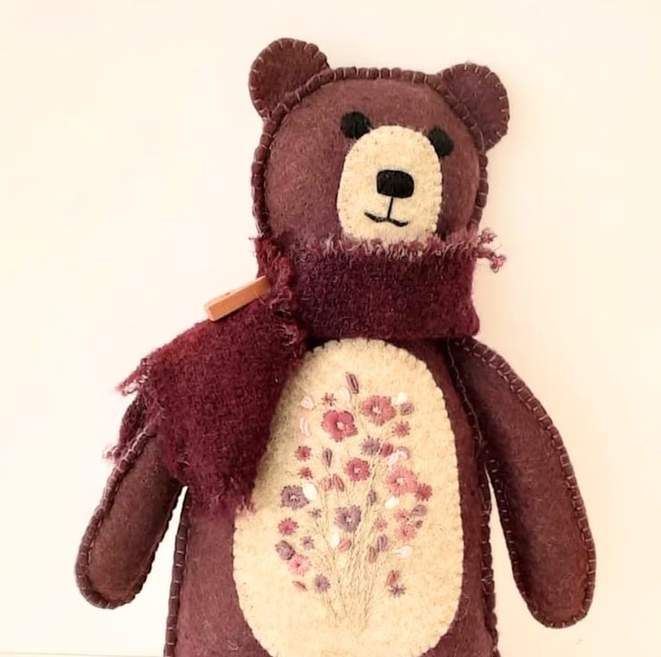 Teddy bear, Scandi style woodland felt teddy be... - Folksy