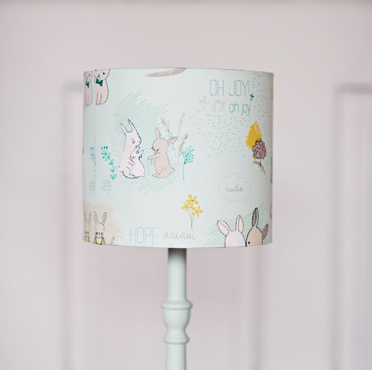 Nursery lamp shade, Pastel blue, Rabbit lamp, n... - Folksy