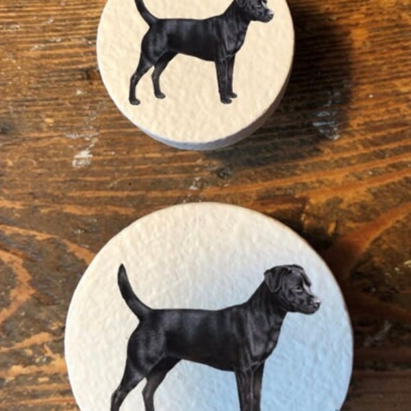 Handmade Patterdale dog pine door knobs wardrob... - Folksy