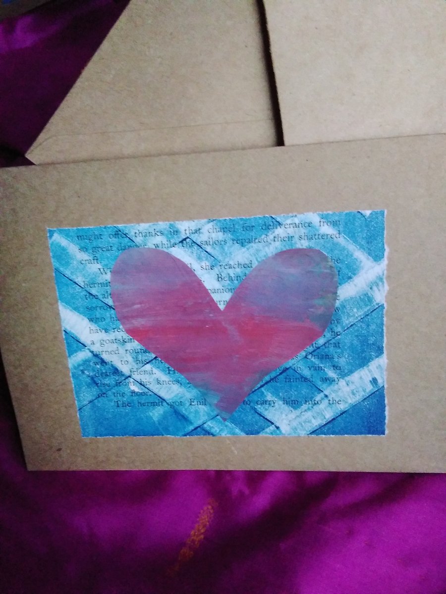 Red Heart,Blue Card - Folksy