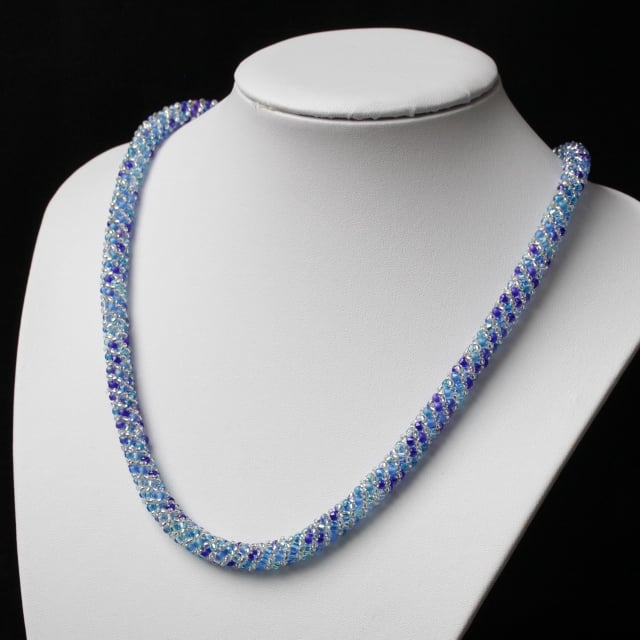 Shades of Blue Russian Spiral Necklace - Folksy