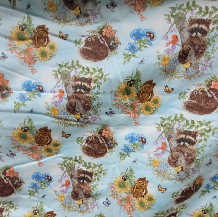 Homemade Racoons,squirrels and chipmunks quilt.... - Folksy