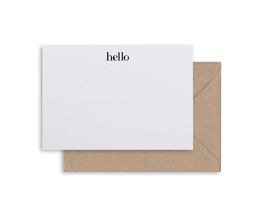 Hello, letterpress A6 correspondence cards - Folksy