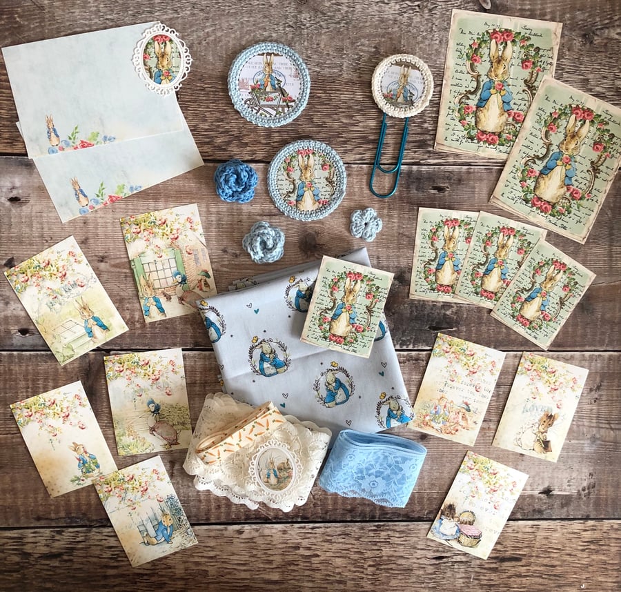 Peter rabbit inspiration journal kit with fabric - Folksy