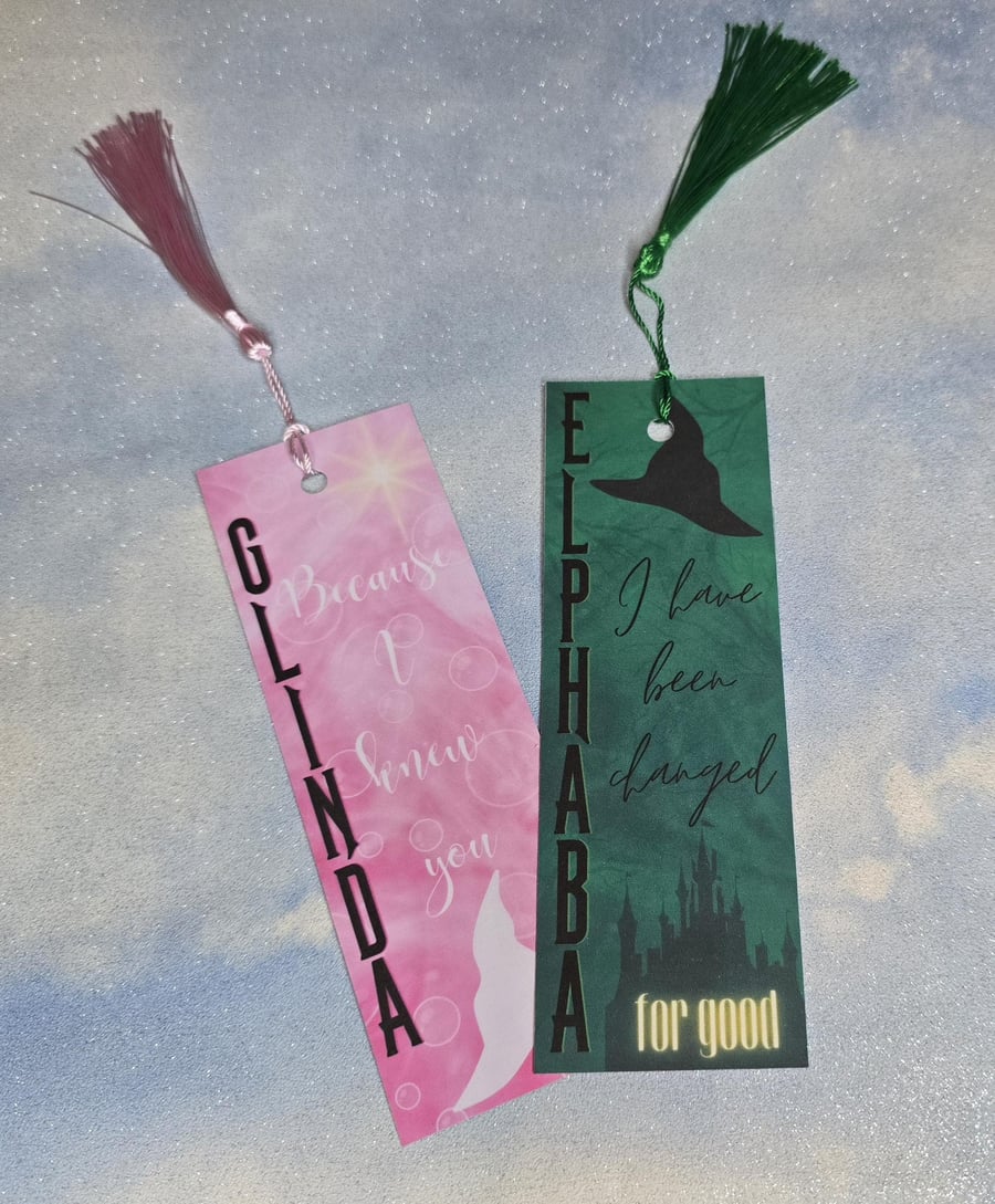 Elphaba and Glinda Wicked Double-Sided Bookmark - Folksy