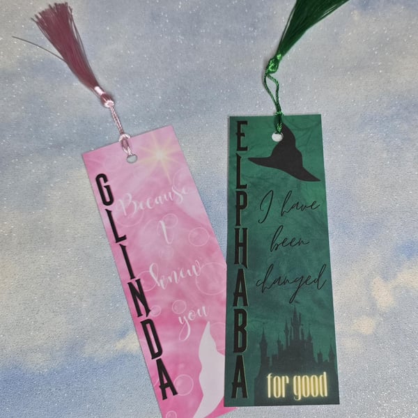 Elphaba and Glinda Wicked Double-Sided Bookmark - Folksy