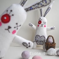 embroidered zombie rabbit - Folksy