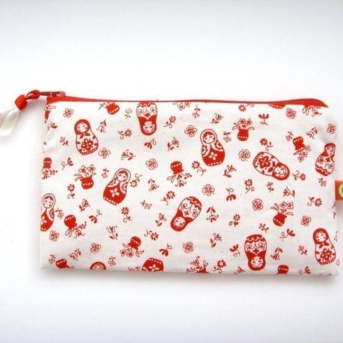 Cute Russian Doll Make up bag Pencil Case - Folksy